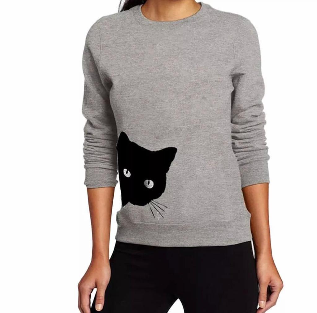 Peeking Cat Sweat Shirt – Sharrys Online Clothing Store